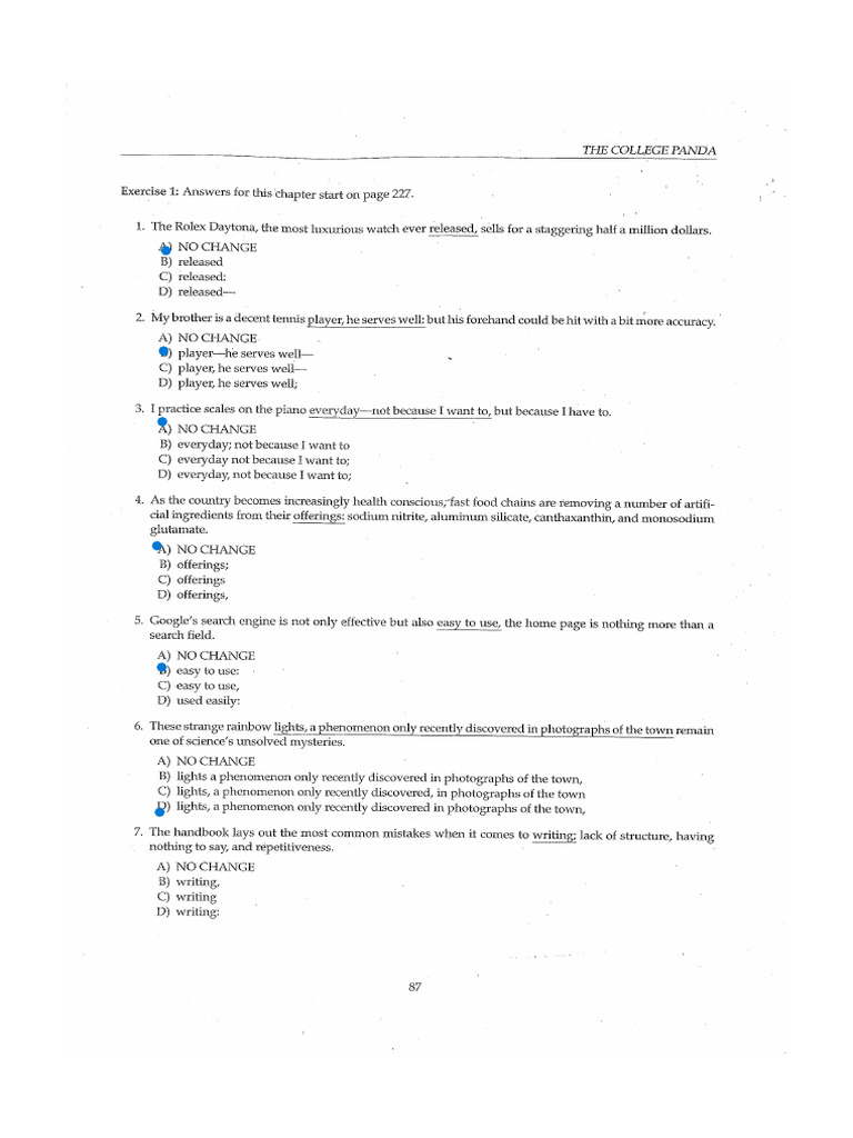 SAT College Panda Punctuation | PDF
