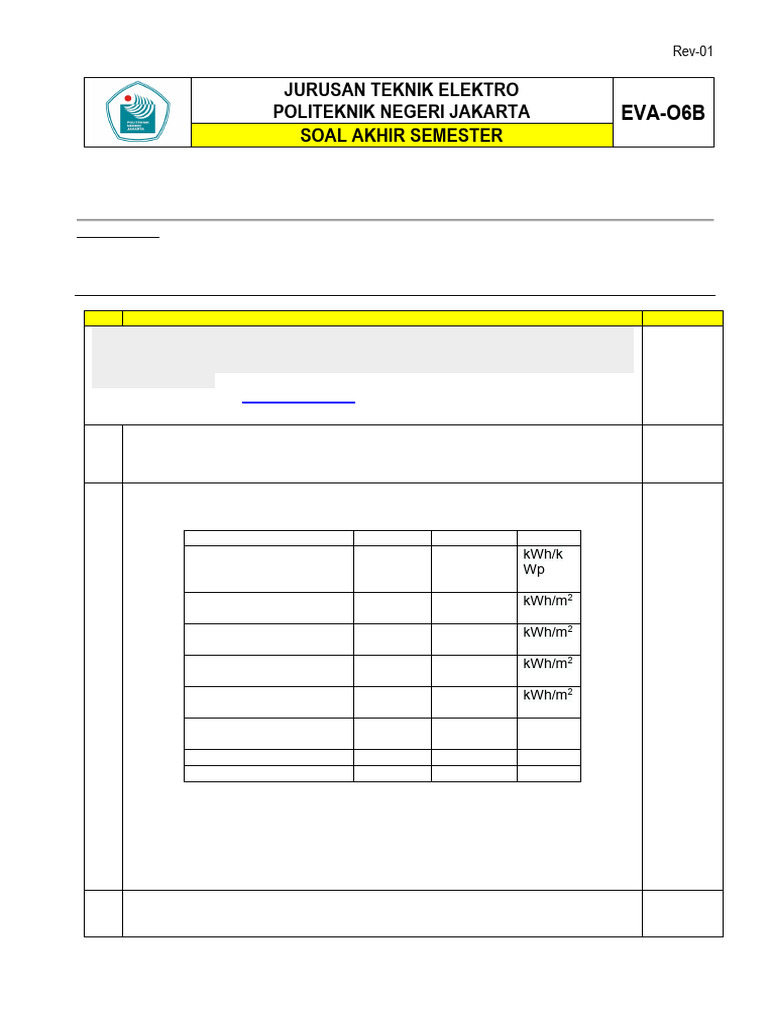 2025 - Genap - UTS MK Energi Terbarukan - IKI - 6b | PDF