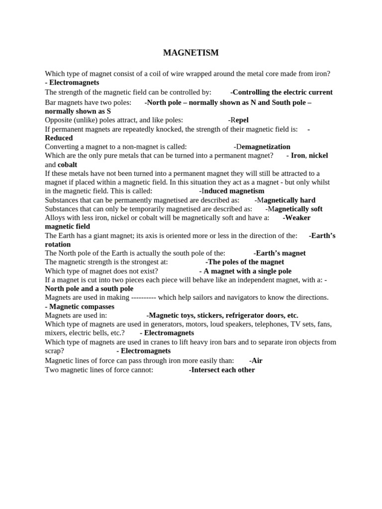 Understanding Magnetism: Types and Properties | PDF | Magnetism | Magnet