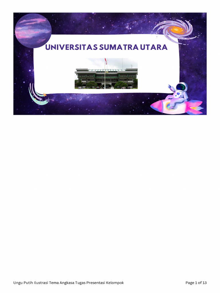 Ungu Putih Ilustrasi Tema Angkasa Tugas Presentasi Kelompok -1 | PDF