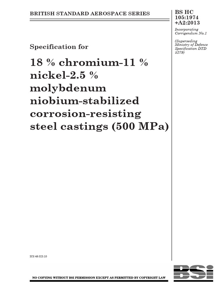 18 % Chromium-11 % Nickel-2.5 % Molybdenum Niobium-Stabilized Corrosion ...