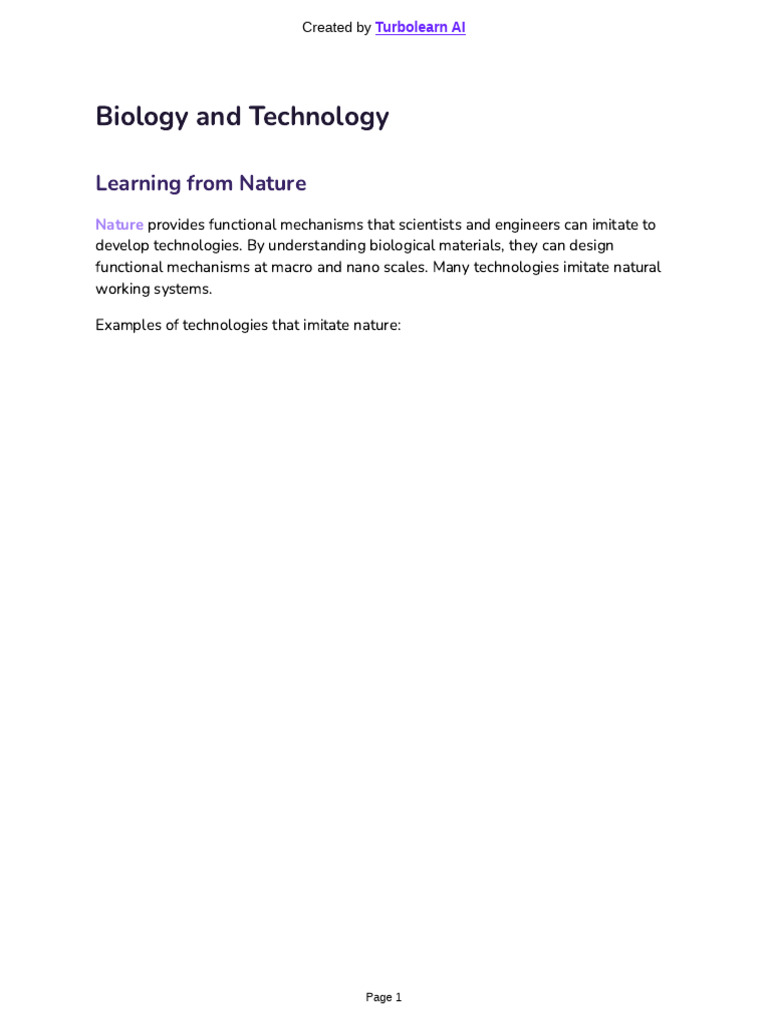Nature-Inspired Technology Innovations | PDF | Enzyme | Protein Structure