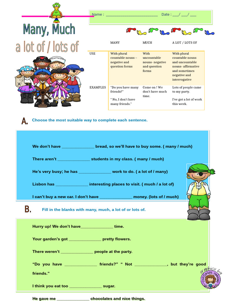 Much Many A Lot of | PDF