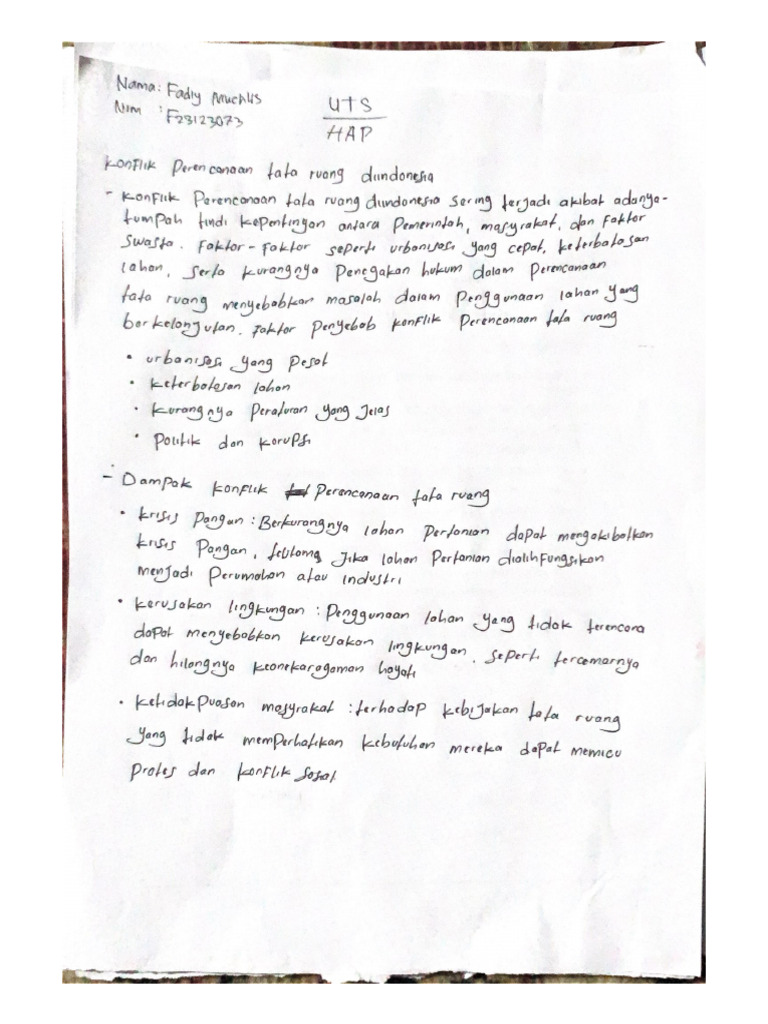 Fadly Muchlis - F23123073 - Uts Hap | PDF