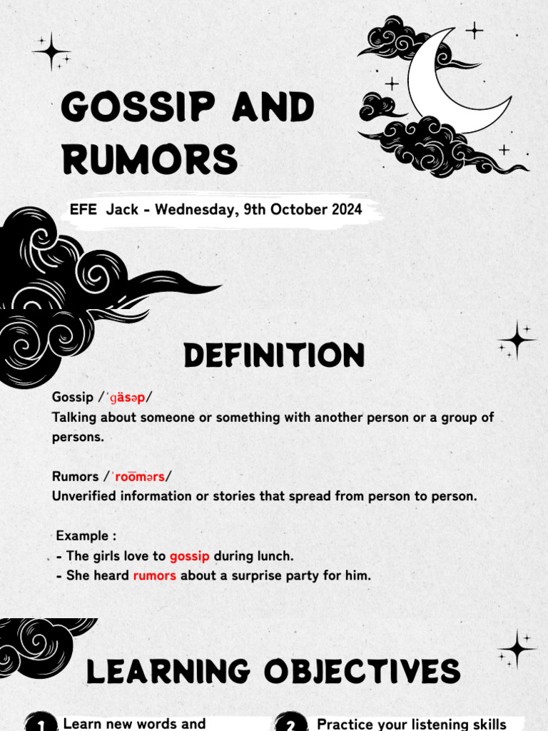 Understanding Gossip and Rumors | PDF | Vocabulary