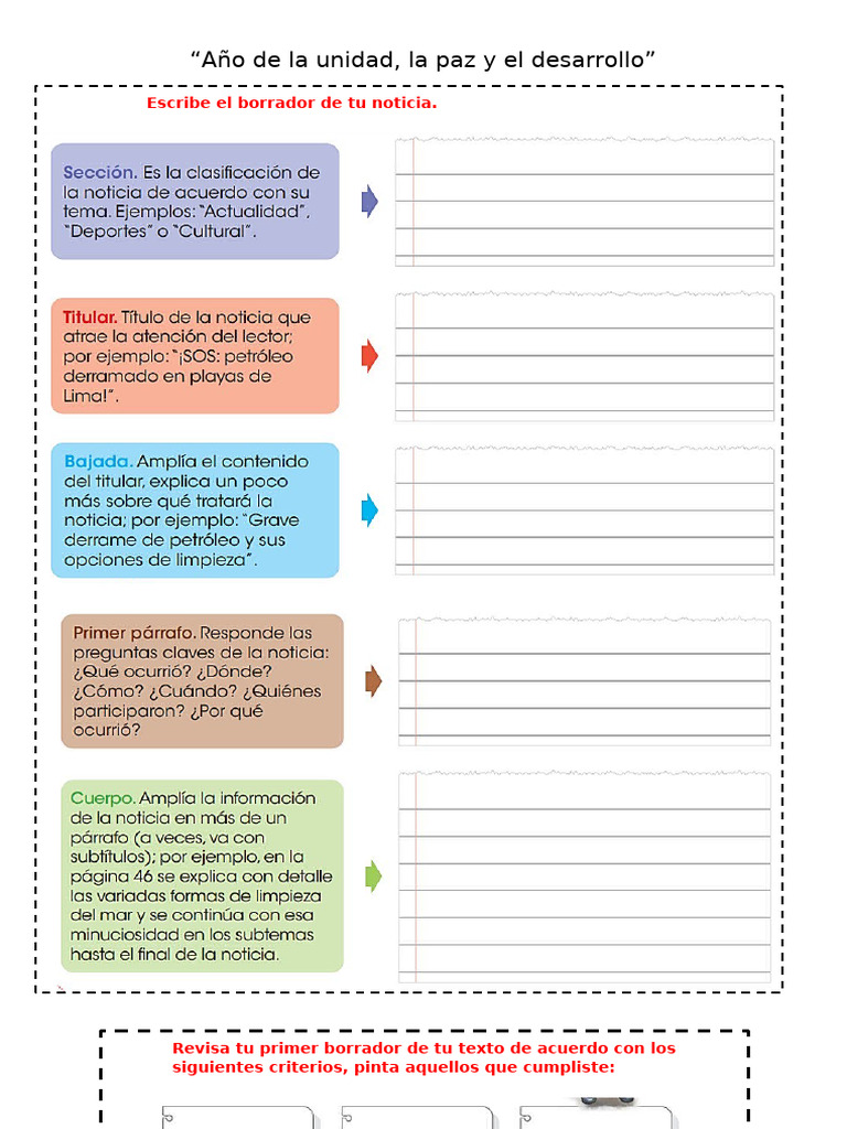 FICHA COMU - ESCRIBE UNA NOTICIA | PDF