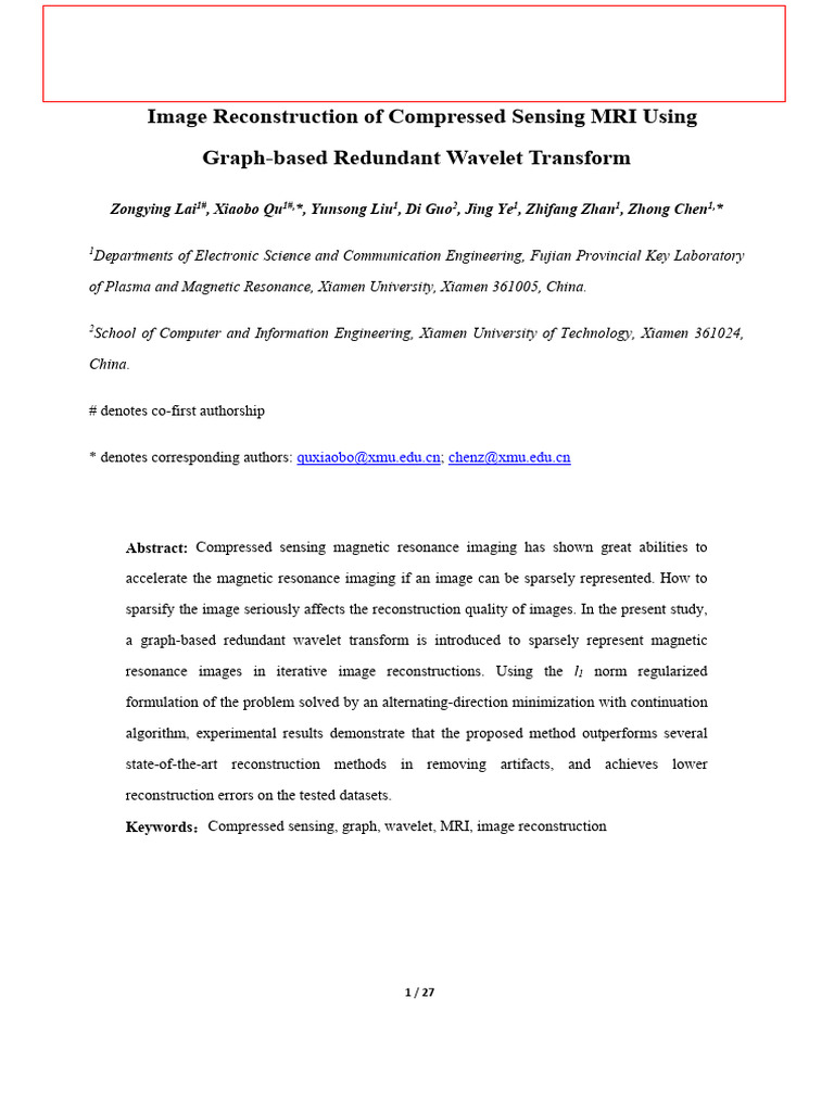 2015_Image Reconstruction of Compressed Sensing MRI Using Graph-based Redundant Wavelet ...