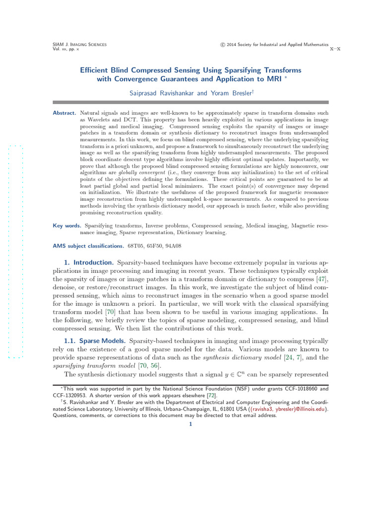 2014_Efficient Blind Compressed Sensing Using Sparsifying Transforms with Convergence Guarantees ...