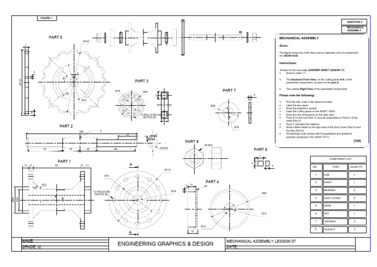 Grade 12 Mechanical Assembly Drawing | PDF | Mechanical Engineering