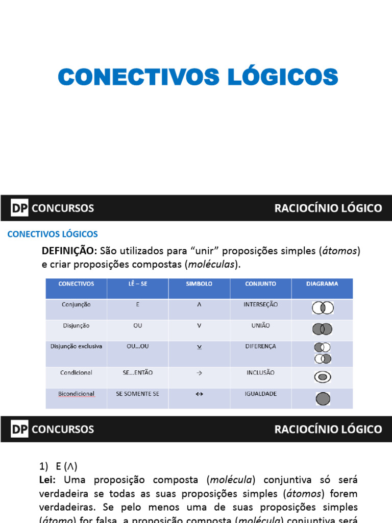 Conectivos Lógicos - Aula 1 | PDF | Metalógica | Lógica