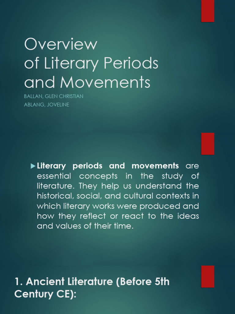 Overview of The Literary Periods and Movements | PDF | Romanticism ...