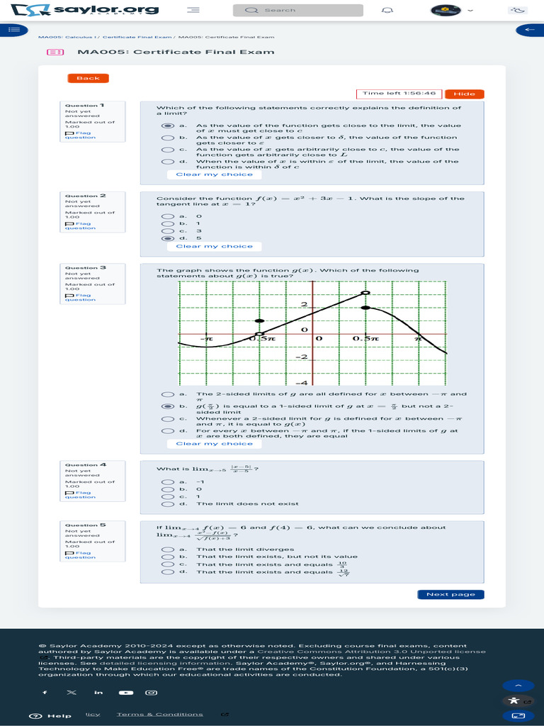 MA005 Certificate Final Exam (Page 1 of 10) Saylor Academy Saylor ...
