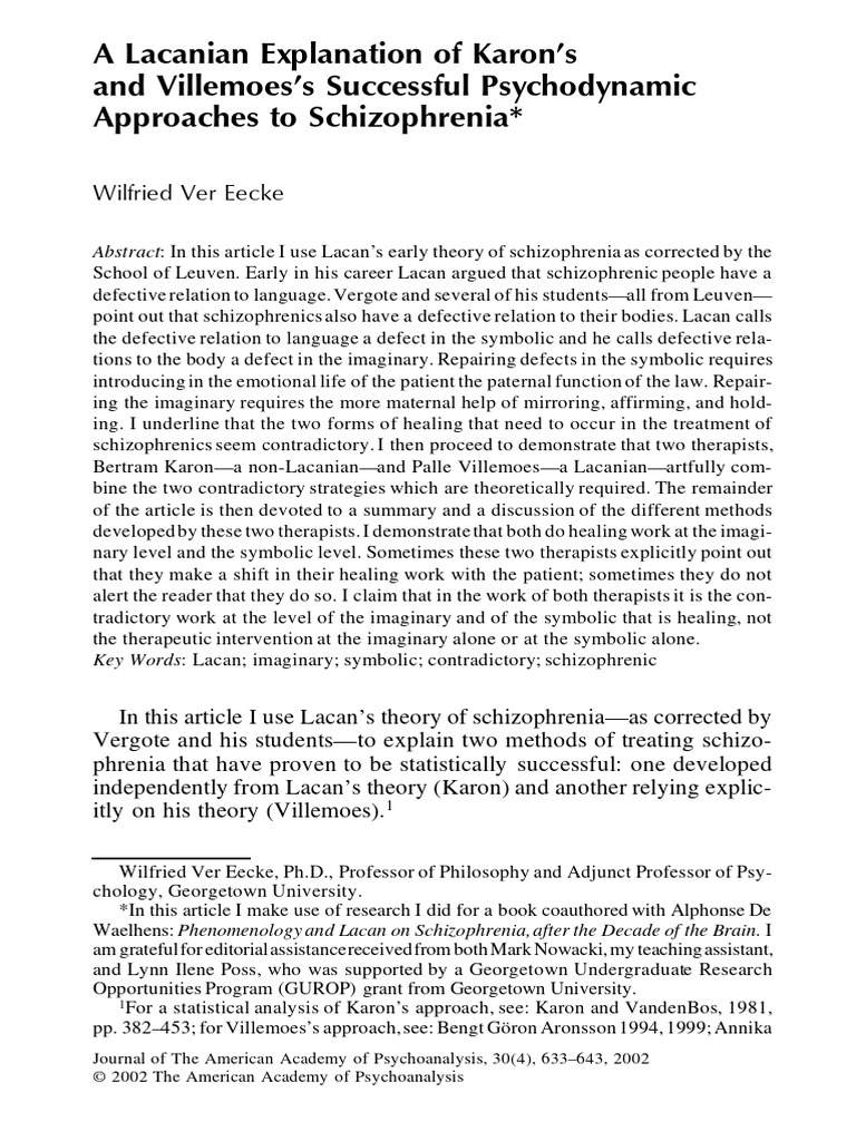 A Lacanian Explanation of Karons and Vil | PDF | Jacques Lacan ...