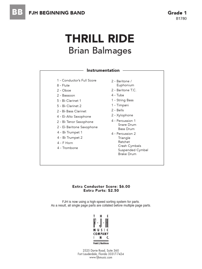 Thrill Ride: Brian Balmages | PDF | Saxophone | Orchestras