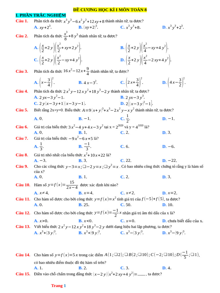 de-cuong-on-tap-HK1-Toan-8-Canh-dieu | PDF