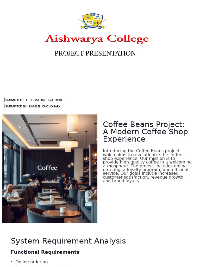 Coffee Beans Project A Modern Coffee Shop Experience | PDF | Strategic ...