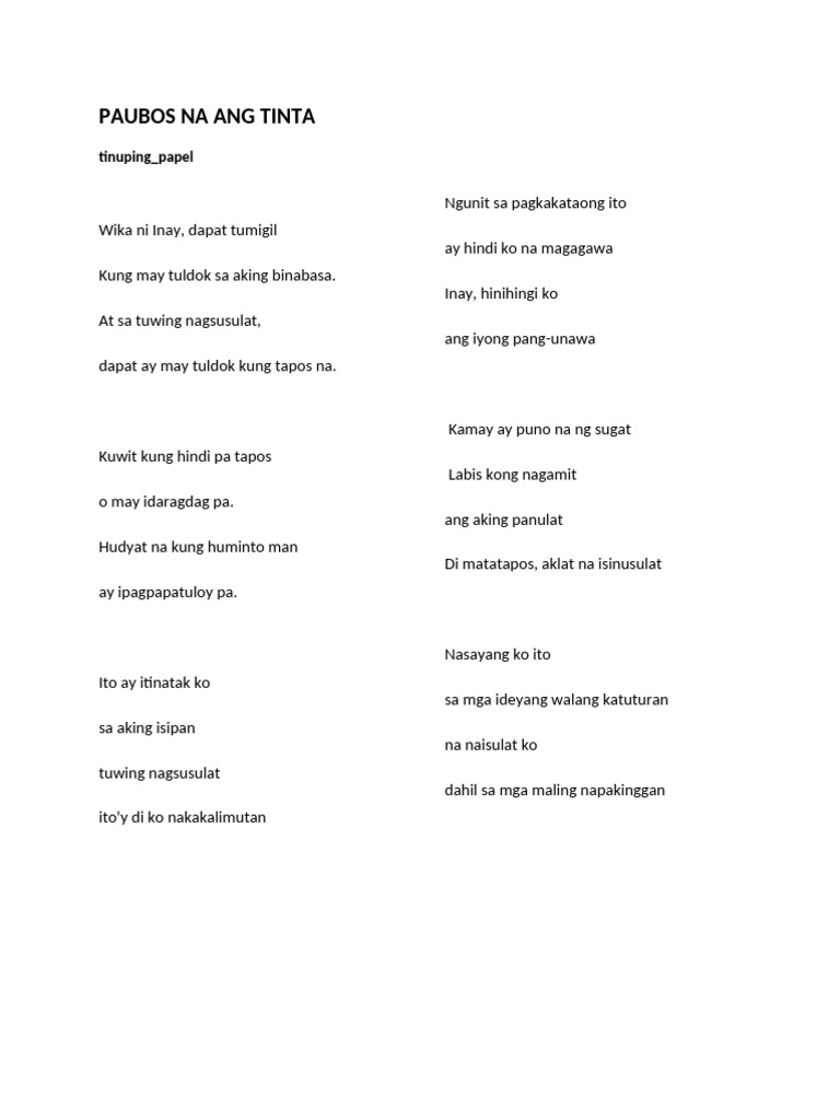 PAHIMAKAS TP-tinuping Papel | PDF