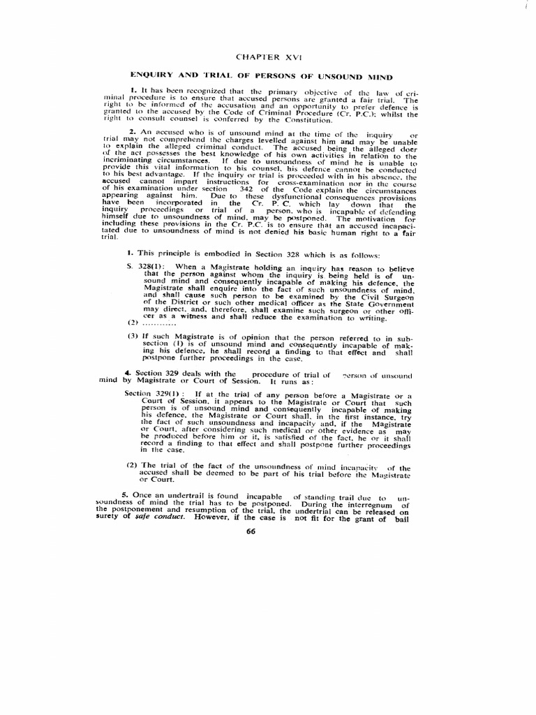 Trial of Persons of Unsound Mind | PDF