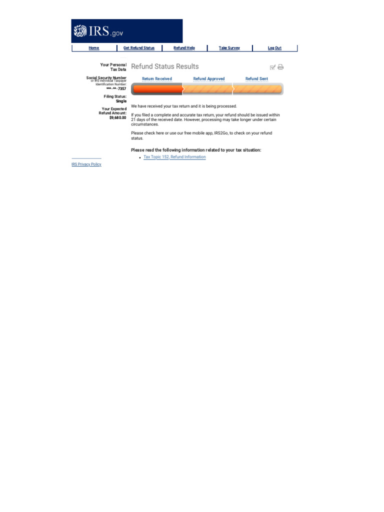 IRS Refund Status and Information Guide | PDF