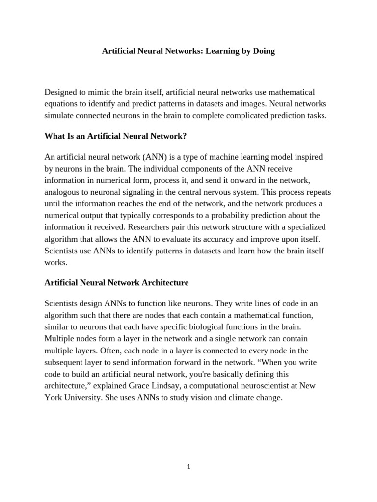 Text 3-Into Arabic-Artifical Neural Networks | PDF | Nervous System ...