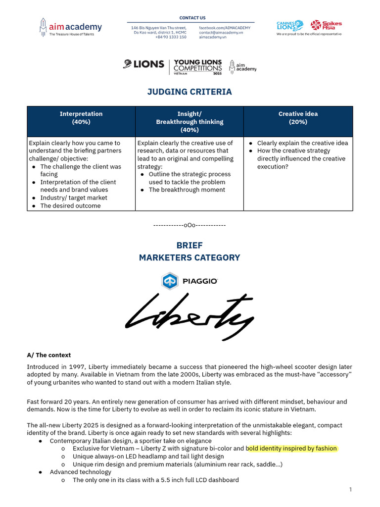 VYL2025 Marketers Category PVN Brief | PDF | Marketing | Brand