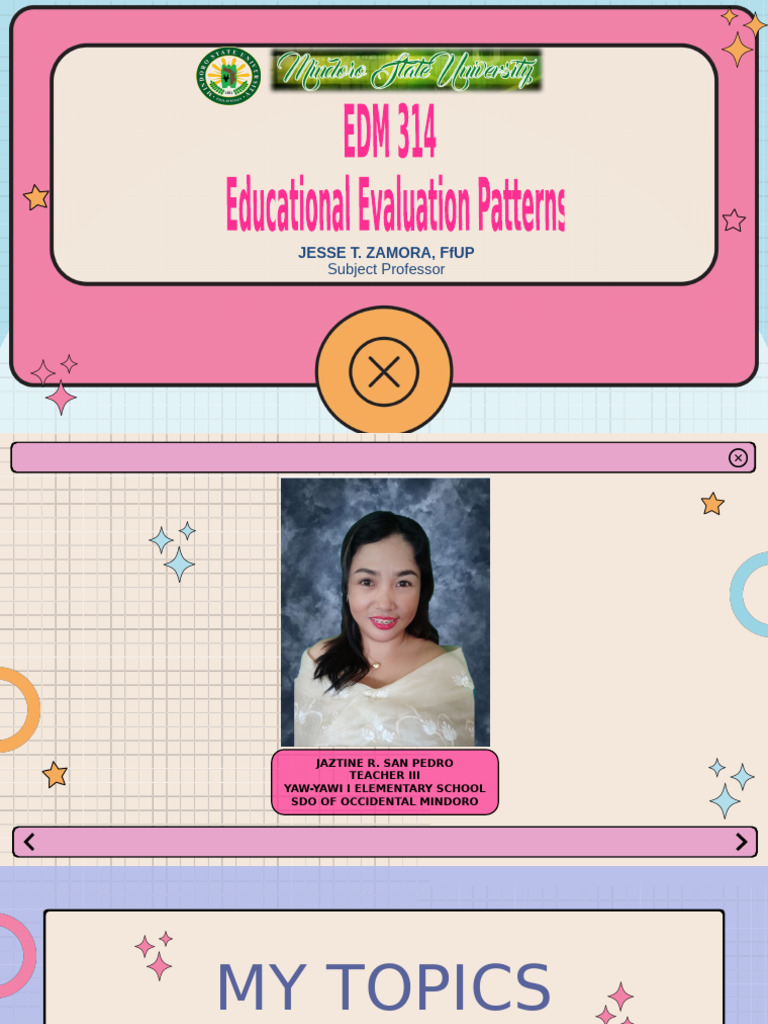 Type of Evaluation - San Pedro, Jaztine R | PDF | Educational ...