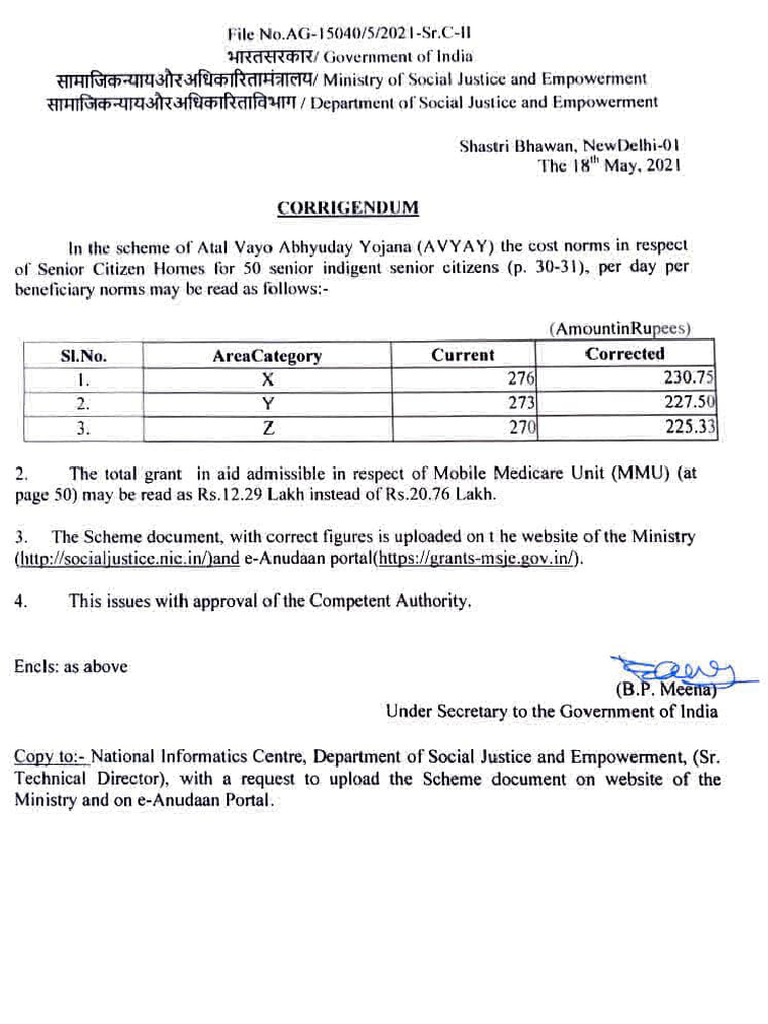 Display Avyay Corrigendum | PDF