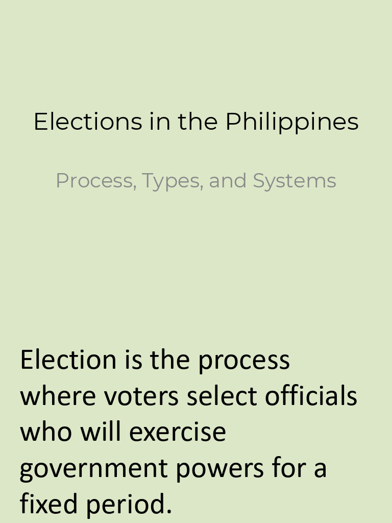 Elections in The Philippines | PDF | Elections | Commission On ...