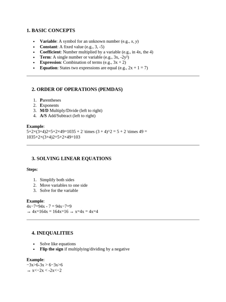 Notes On Math High Schhol | PDF