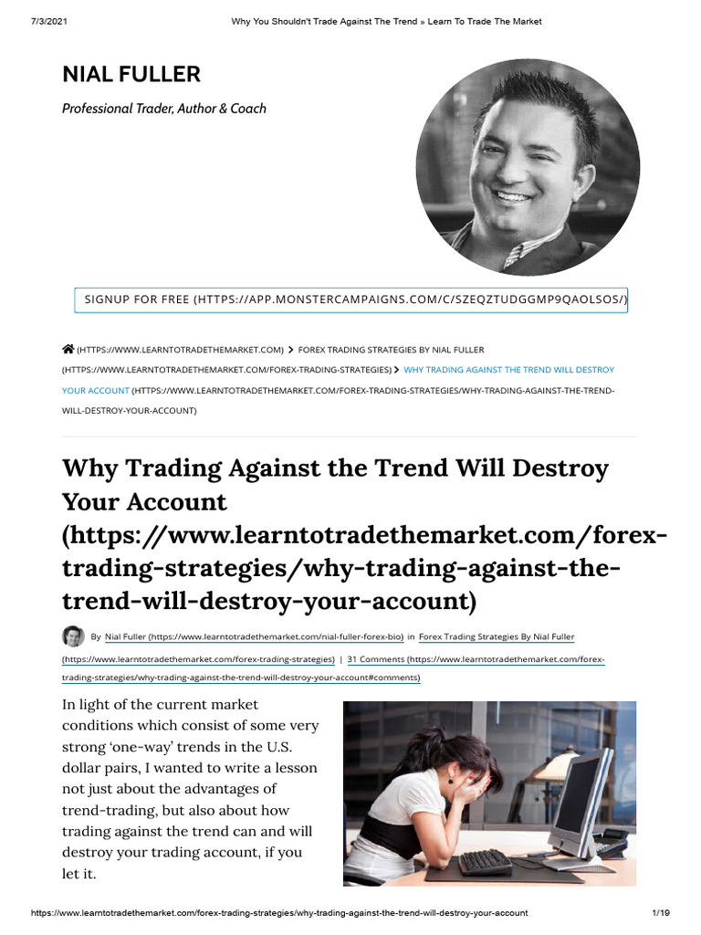 Avoid Trading Against the Trend | PDF | Moving Average | Business