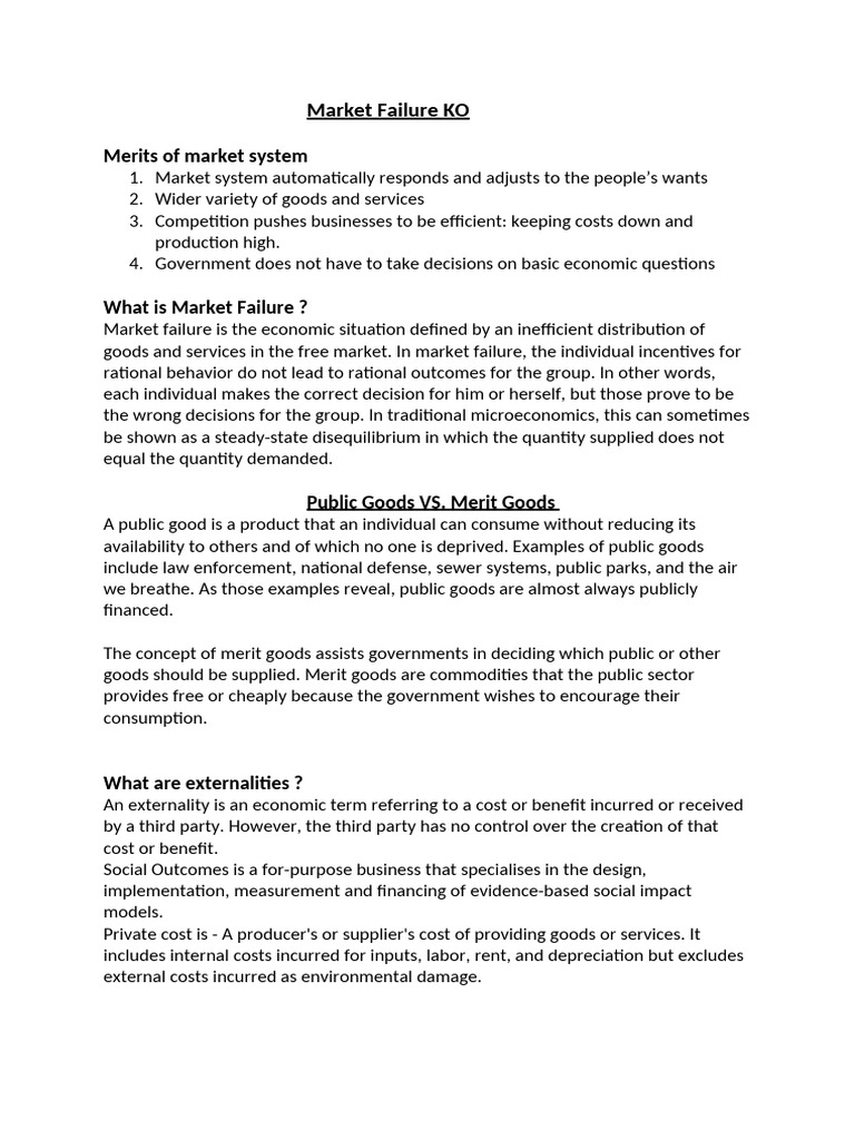 Market Failure Ko | PDF