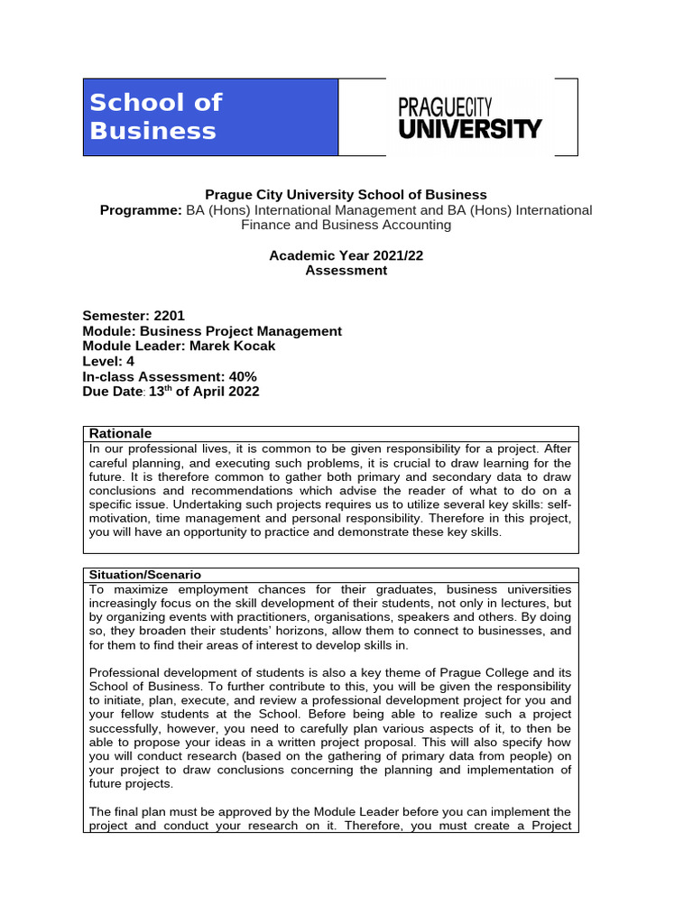 BPM ICA 2201 Assignment Brief | PDF | Learning | Cognition