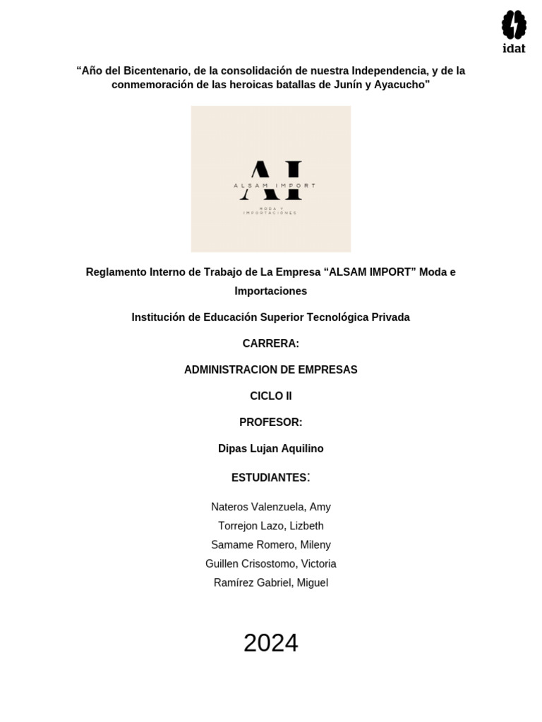 Alsam Import 2.1 Reglamentos Internos | PDF | Derecho laboral