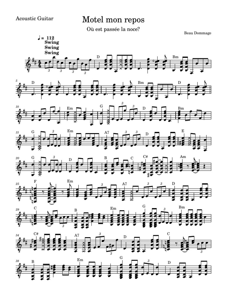 Motel "Mon Repos"-Acoustic - Guitar | PDF | Albums