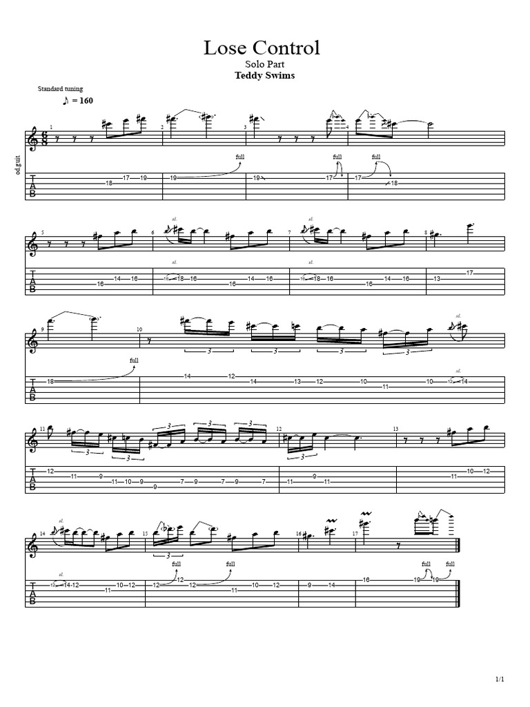 Lose Control-Teddy Swims Solo Part | PDF