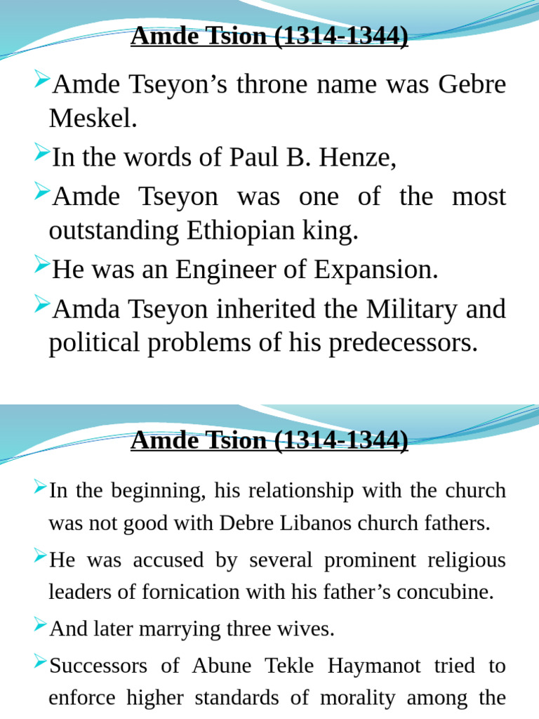 Church History II Amde Tsion | PDF