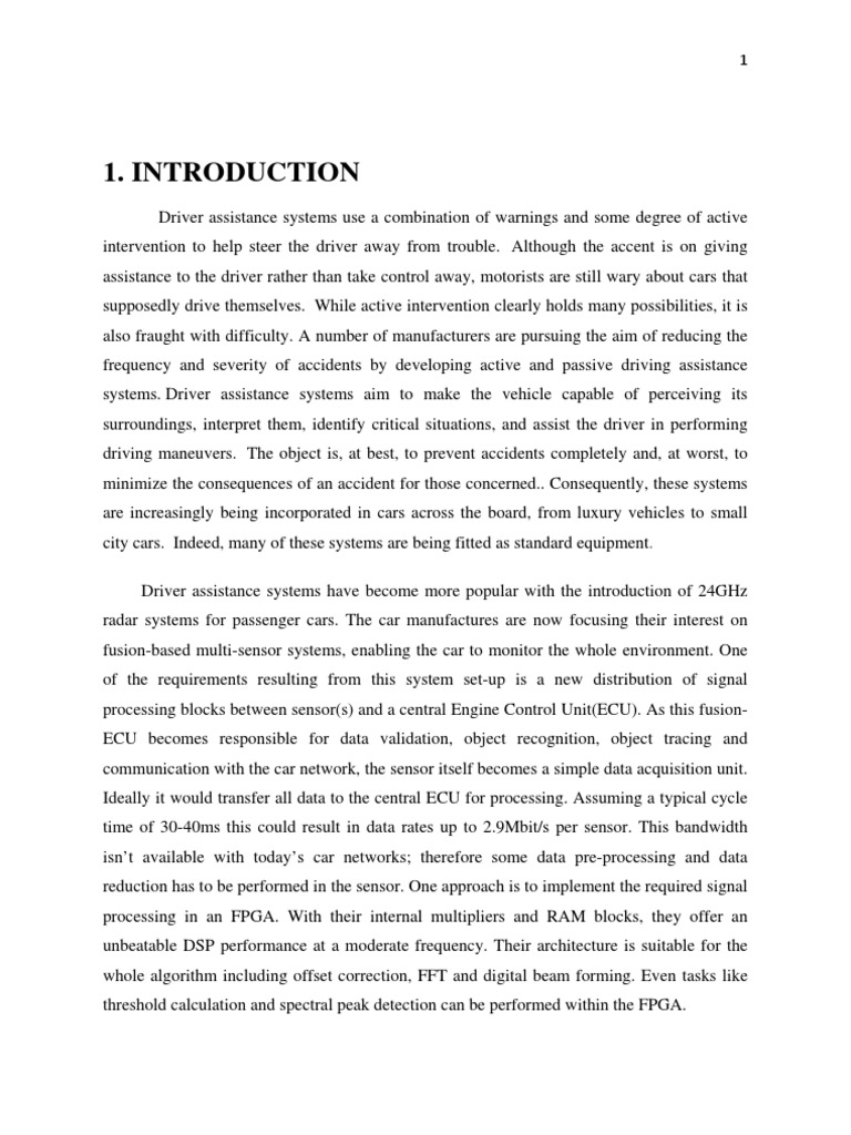 Fpga Based Radar Signal Processing For Automotive Driver Assistance ... Fpga Based Radar Signal Processing For Automotive Driver Assistance ...