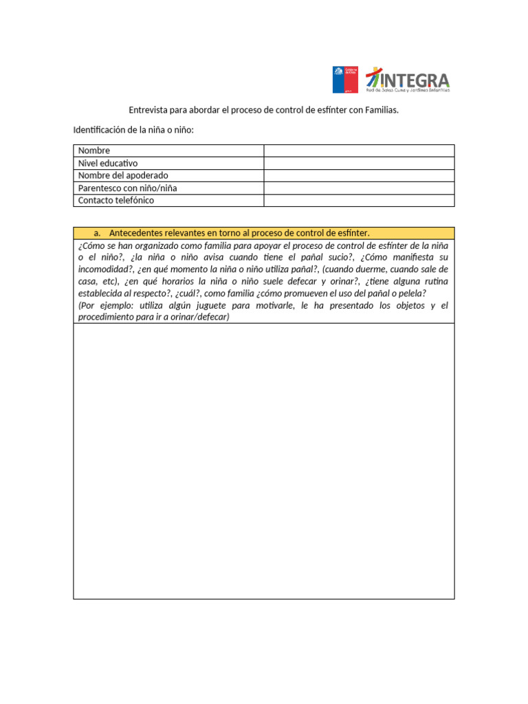 Control de esfínter en niños: Guía familiar | PDF