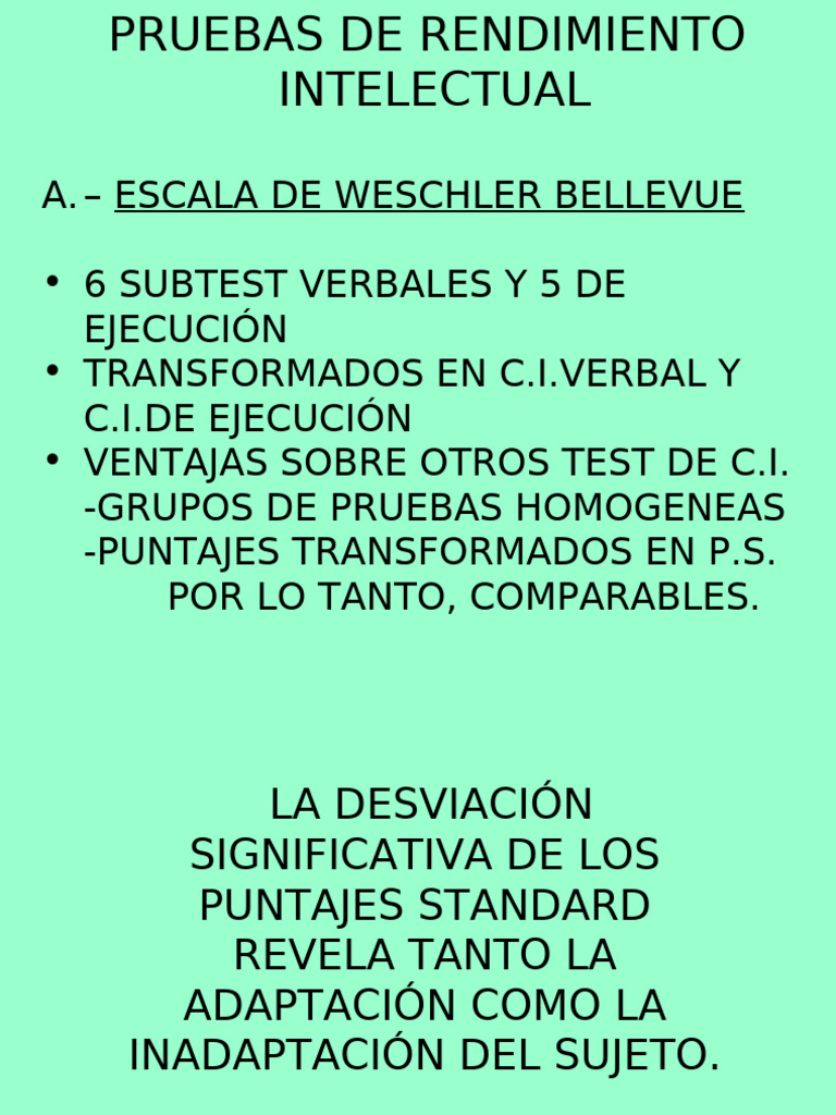 Test de Weschler | PDF | Cociente de inteligencia | Sicología