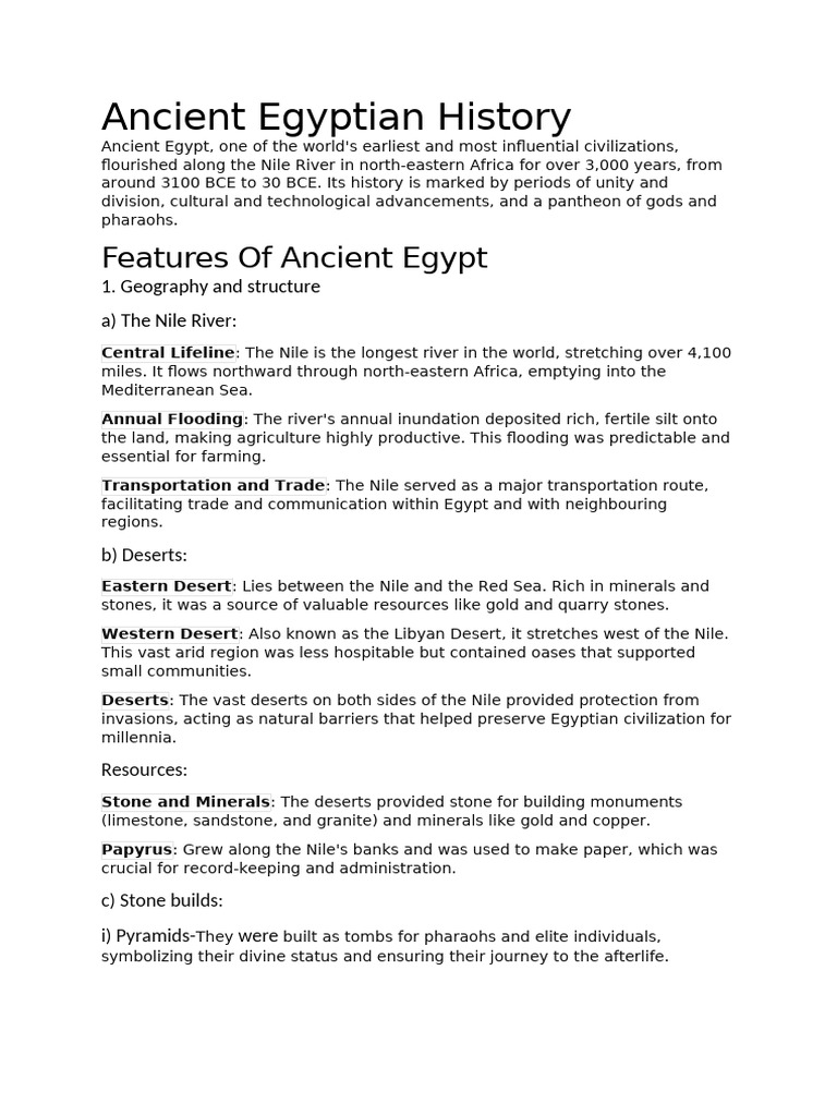 Ancient Egyptian History | PDF | Ancient Egyptian Religion | Ancient Egypt