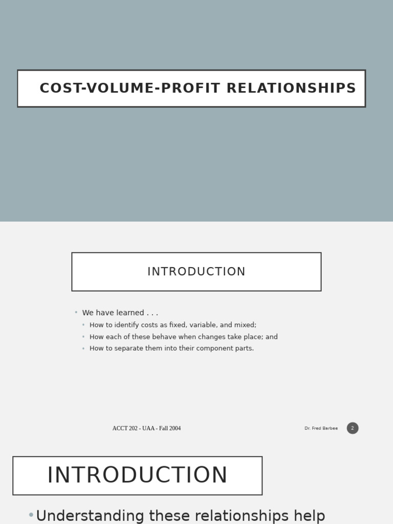 Cost-Volume-Profit Relationships | PDF | Management Accounting | Business