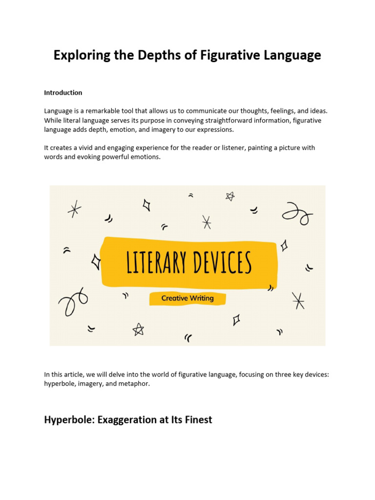 Exploring The Depths of Figurative Language | PDF | Metaphor
