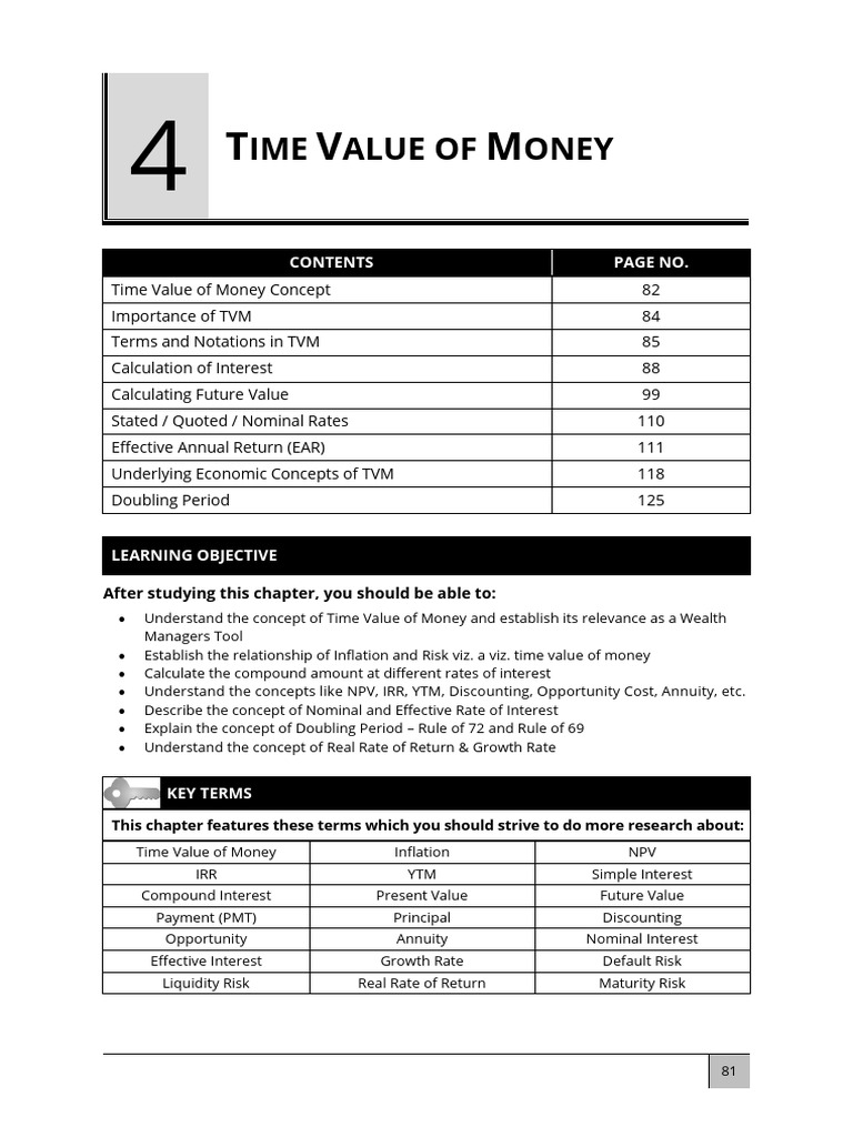 Chapter 4 Time Value of Money | PDF | Time Value Of Money | Interest