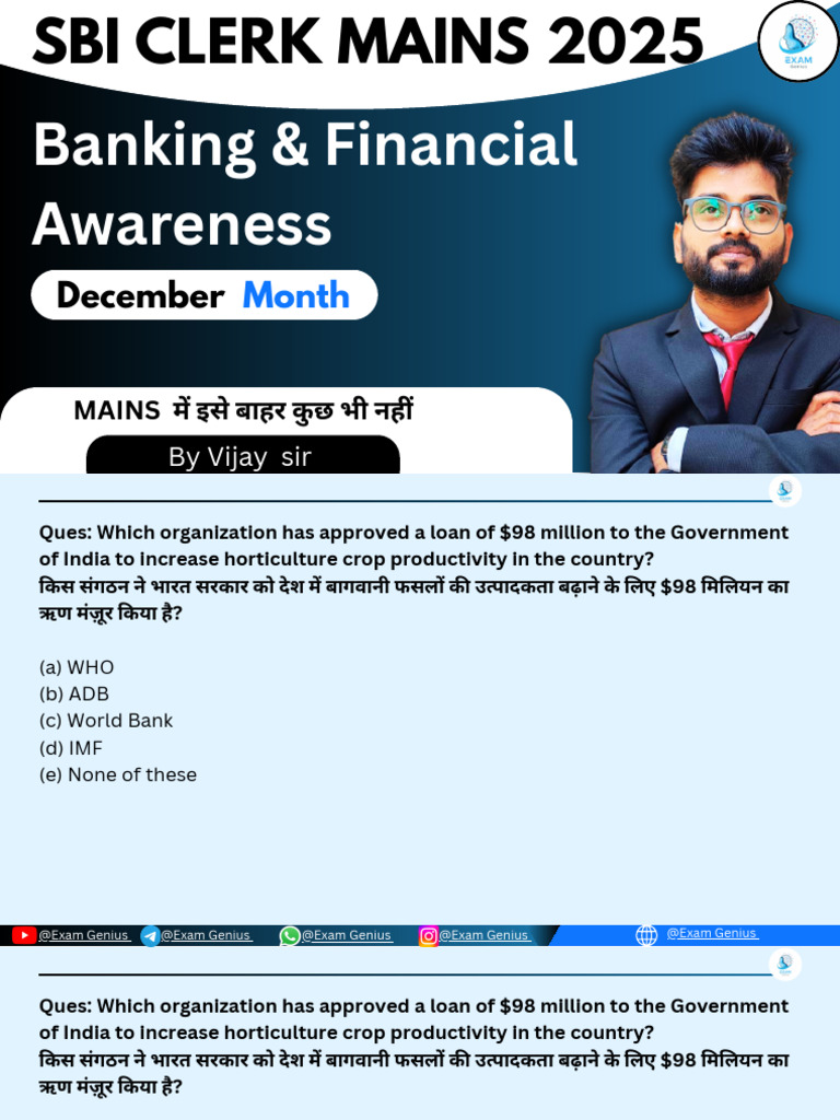Banking & Financial Awareness December Month Month - 250412 - 193937 | PDF
