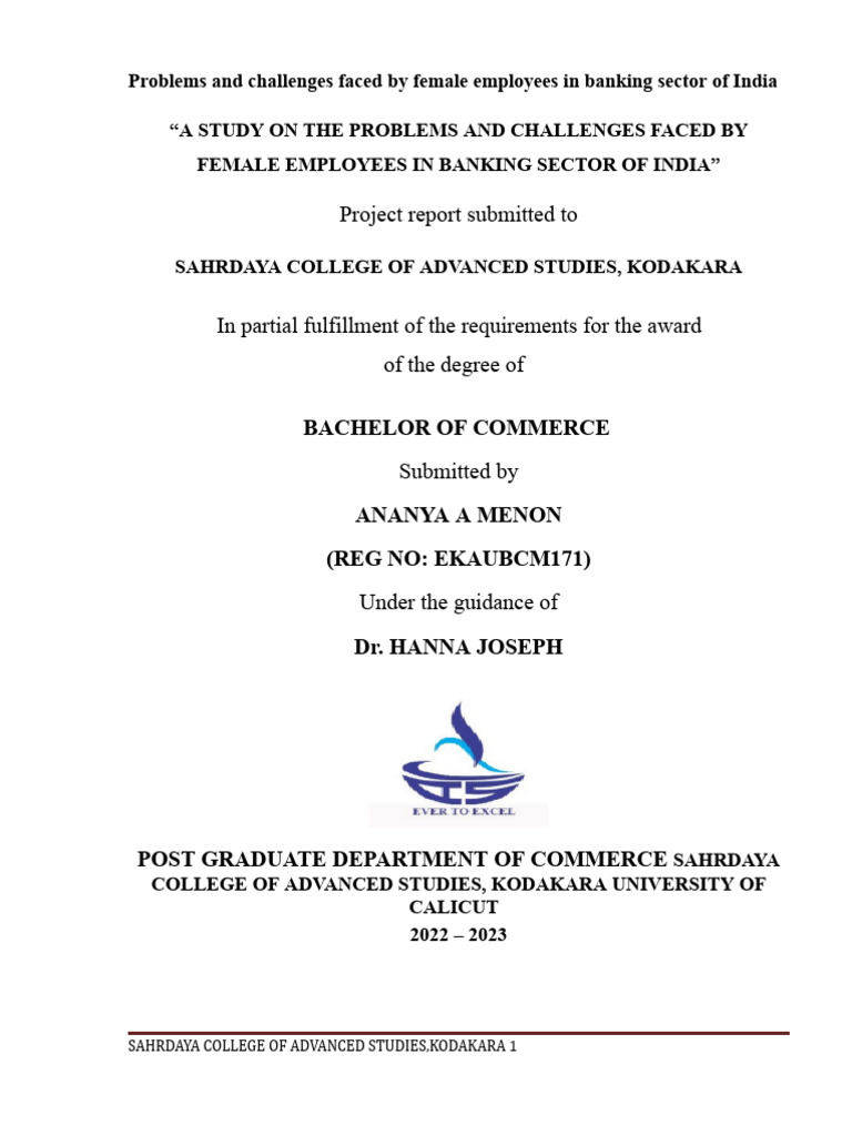 A Study On The Problems and Challenges Faced by Female Employees in ...