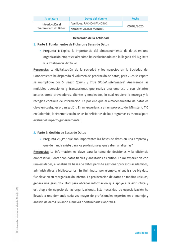 Actividad Introducción Al Tratamiento de Datos V2 | PDF | Datos | Bases ...