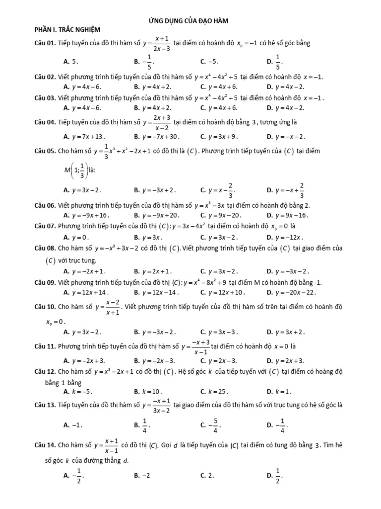 K11. NG D NG Đ o Hàm | PDF