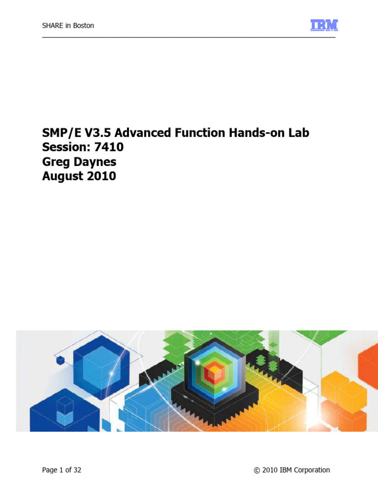 SMPE Advanced Function Hands-On Lab Handouts | PDF | Software | Computer Engineering