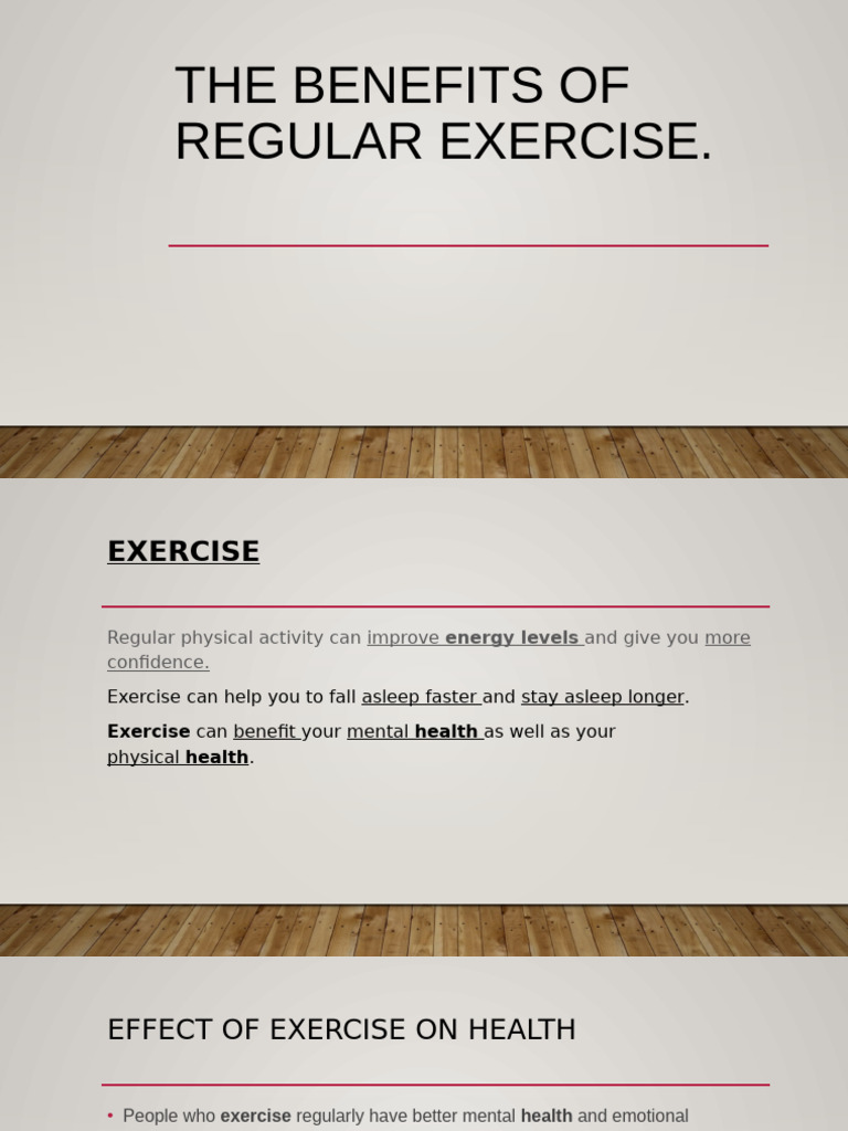 The Benefits of Regular Exercise | PDF