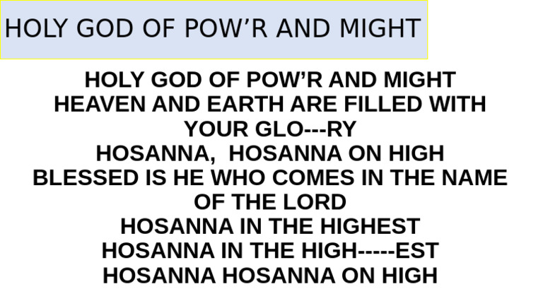 Holy God of Pow'r and Might | PDF